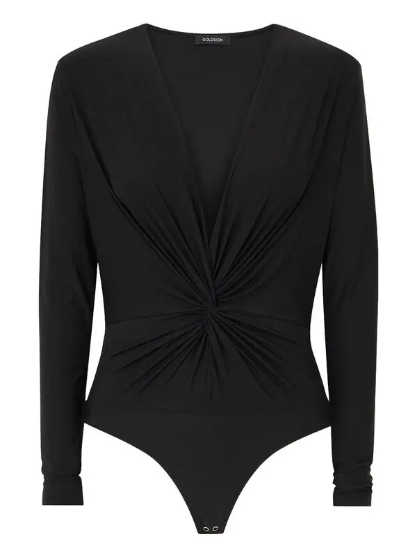 GOLDSIGN The Stanton Gathered Bodysuit - Black