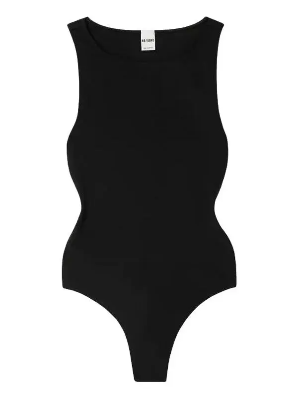 RE/DONE Cotton-blend Jersey Bodysuit - Black