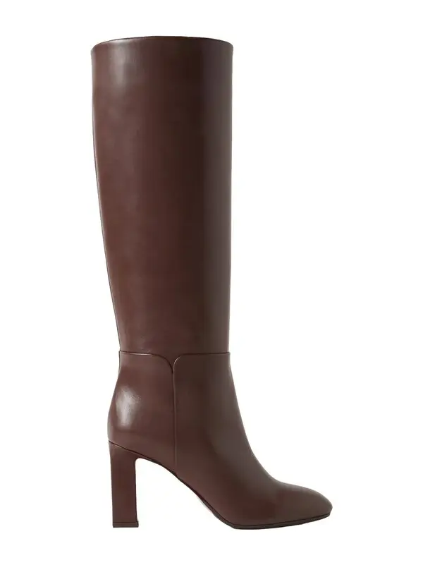 AQUAZZURA Sellier 85 Leather Knee Boots - Brown