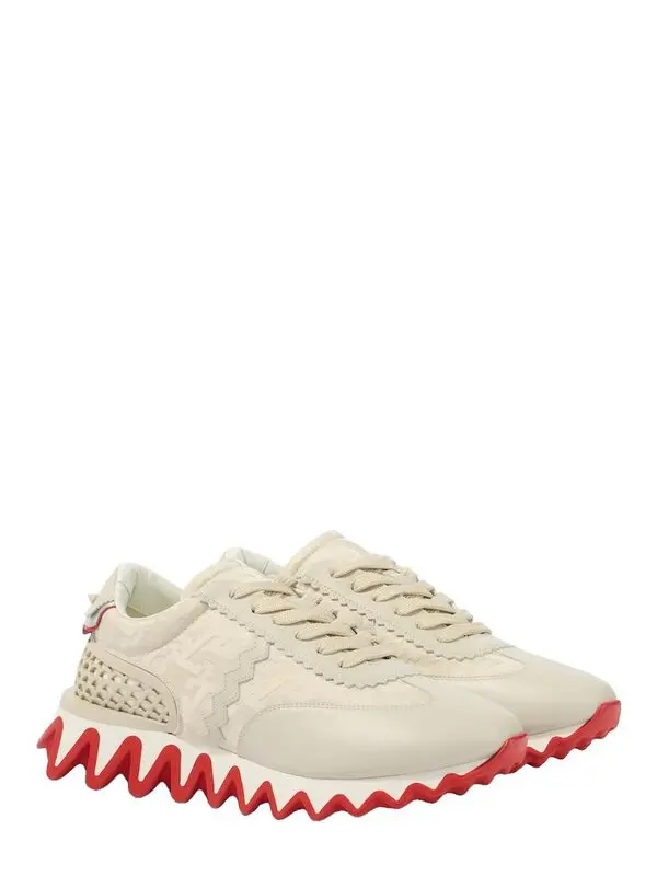 CHRISTIAN LOUBOUTIN Loubishark Leather Sneakers - Beige