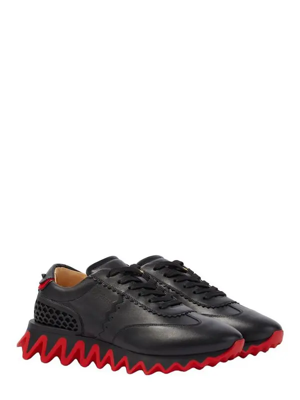 CHRISTIAN LOUBOUTIN Loubishark Leather Sneakers - Black/loubi
