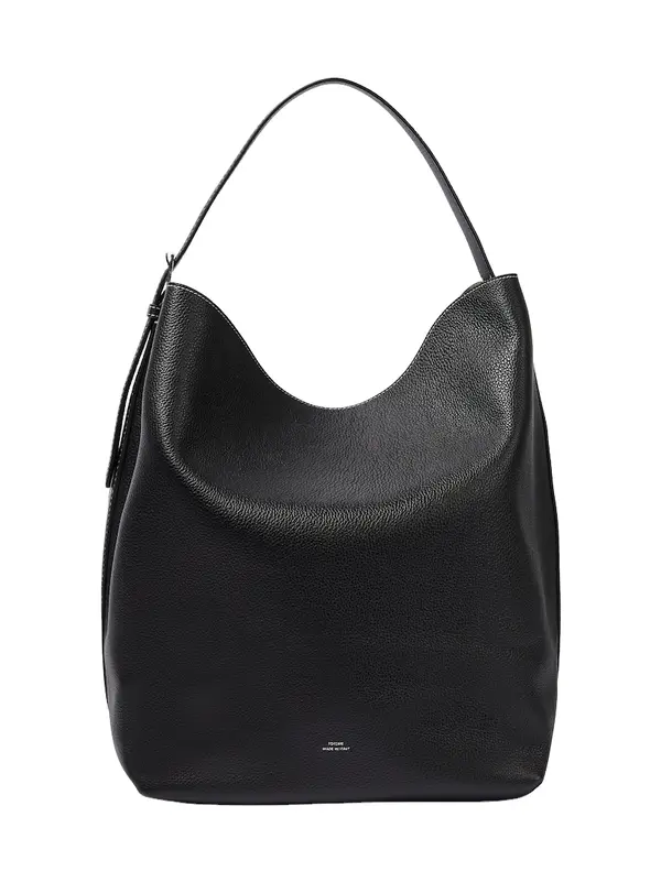 TOTEME Belted Leather Tote Bag - Black