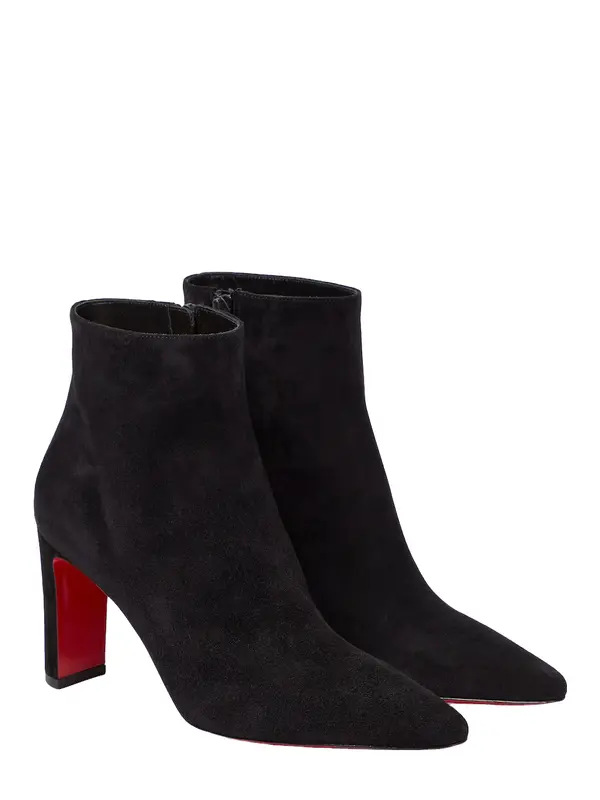 CHRISTIAN LOUBOUTIN Suprabooty 85 Suede Ankle Boots - Black