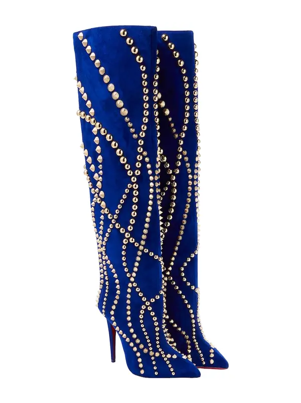 CHRISTIAN LOUBOUTIN Astrilarge Botta Pika 100 Knee-high Boots - Blue