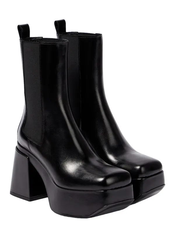 Dorothee Schumacher Platform Leather Chelsea Boots - Black