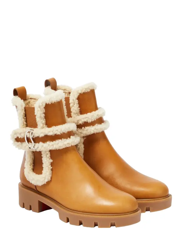 CHRISTIAN LOUBOUTIN Cl Chelsea Ankle Boots - Beige