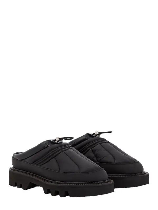Sacai Padded Shearling Lined Slip-on Slippers - Black