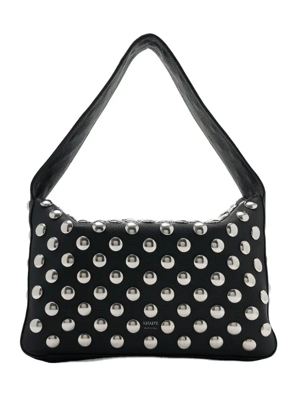 Khaite Elena Studded Leather Shoulder Bag - Black