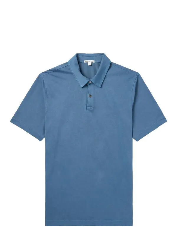 JAMES PERSE Supima Cotton-jersey Polo Shirt - Blue