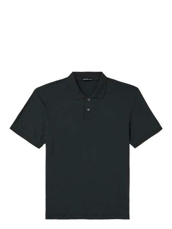 JAMES PERSE Luxe Lotus Cotton-jersey Polo Shirt - Blue