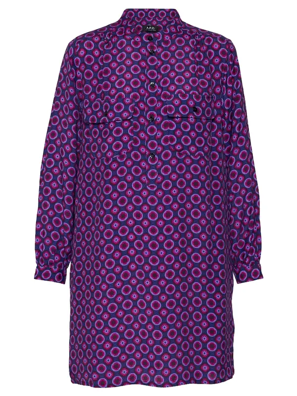 A.p.c. Mathilde Printed Shirt Dress - Purple