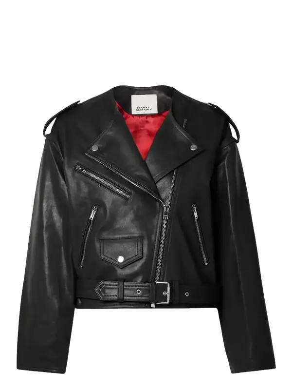 Isabel Marant Audric Leather Biker Jacket - Black