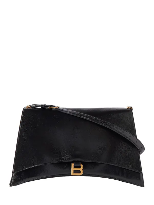 Balenciaga Crush Large Textured-leather Shoulder Bag - Black