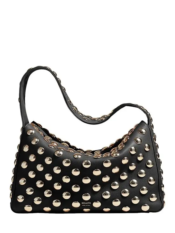 Khaite Elena Studded Leather Shoulder Bag - Black