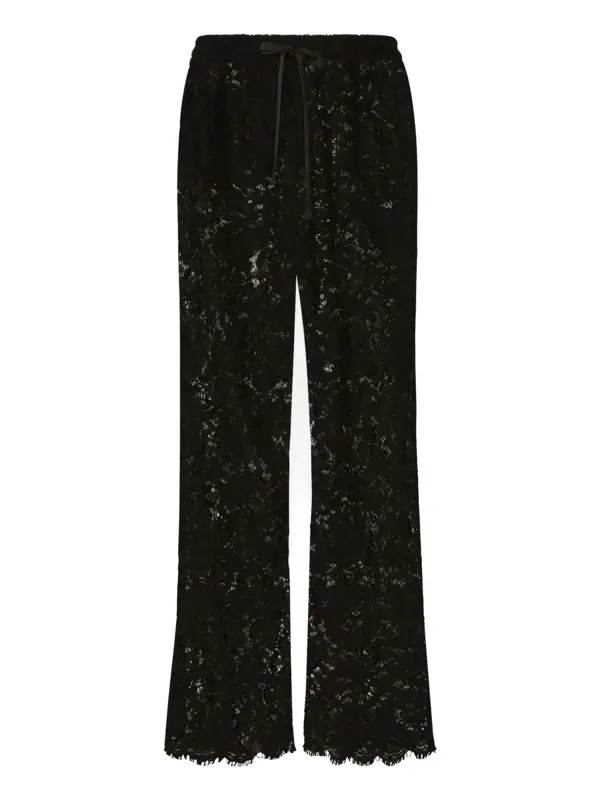 Dolce & Gabbana Cordonetto Lace Jogging Pants - Black