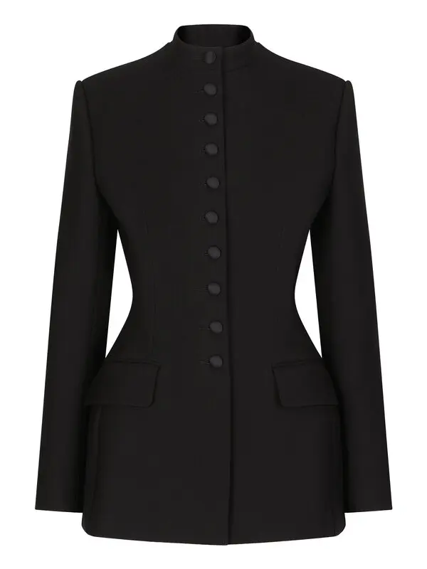 Dolce & Gabbana Long Single-breasted Dolce-fit Jacket - Black