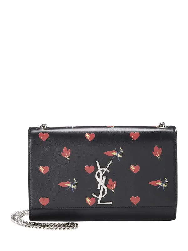 Saint Laurent Calfskin Printed Kate - Black