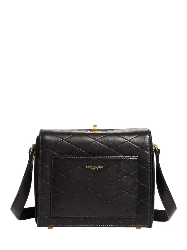 Saint Laurent Mini Square Quilted Crossbody Bag - Noir