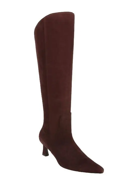Naturalizer Deesha Knee High Boots - Mahogany Brown Suede