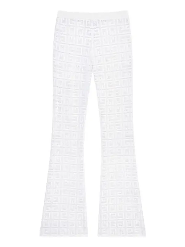Givenchy Flare Pants In 4g Jacquard - White