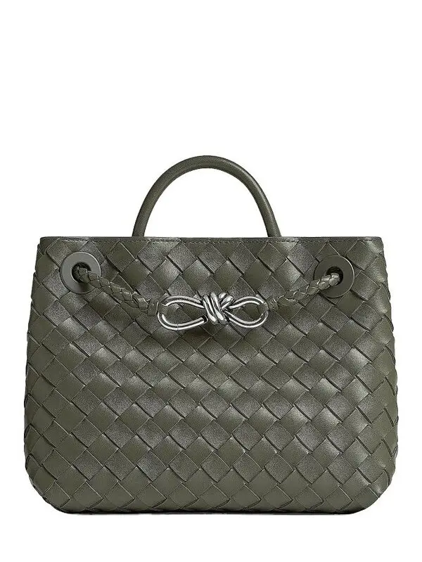 Bottega Veneta Andiamo Intrecciato Leather Top-handle Bag - Pickle