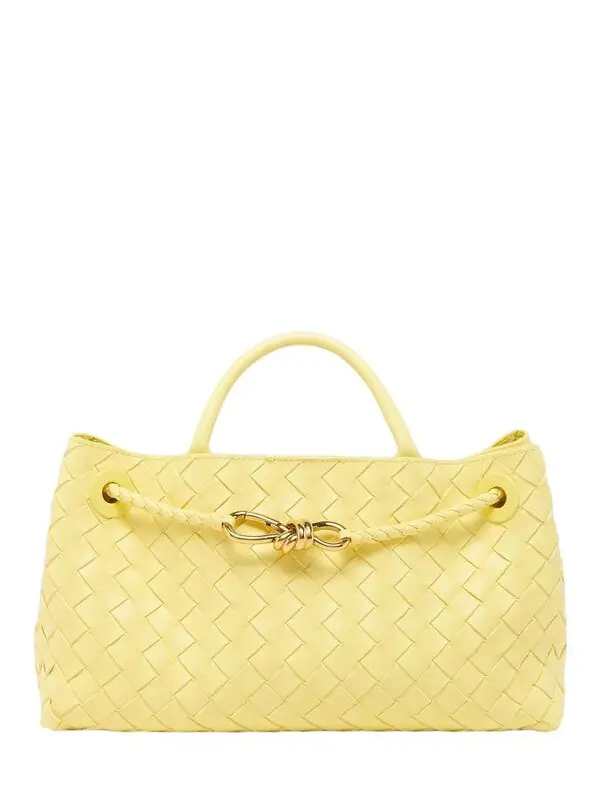 Bottega Veneta East-west Andiamo Intrecciato Leather Top-handle Bag - Sherbert