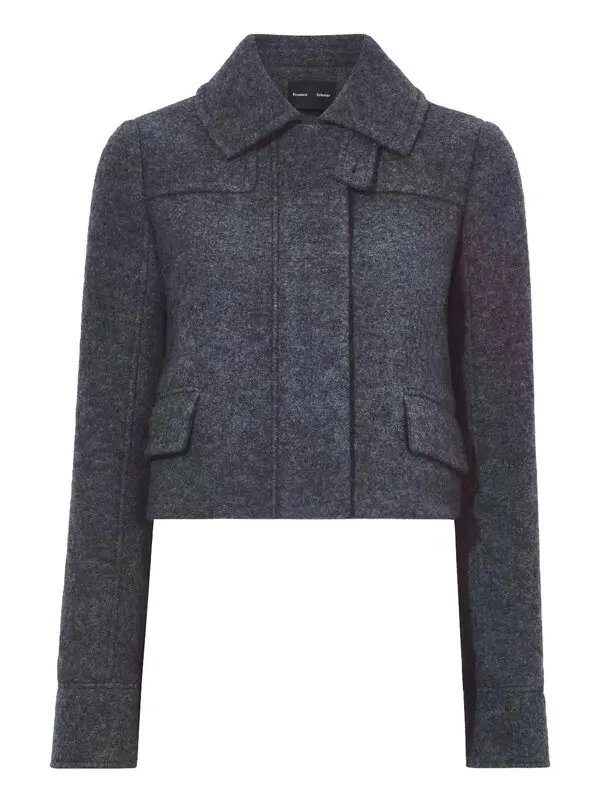 Proenza Schouler Zipped Wool Cropped Jacket - Grey