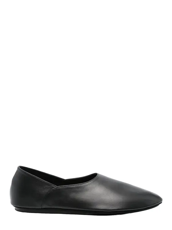 JIL SANDER Two-panel Leather Ballerinas - Black