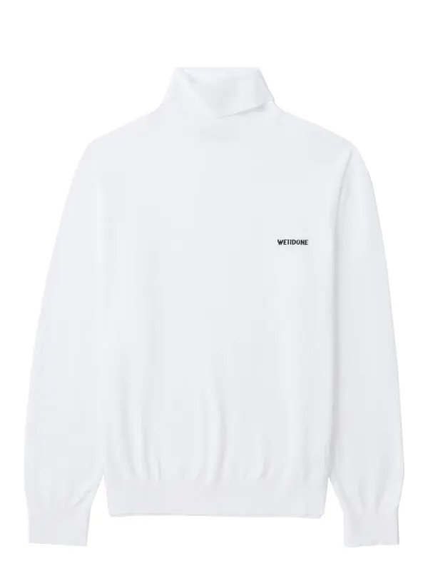 We11Done Logo-embroidered Roll-neck Jumper - White