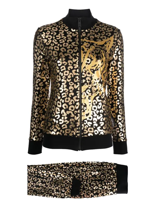 PLEIN SPORT Leopard-print Tracksuit Set - Black