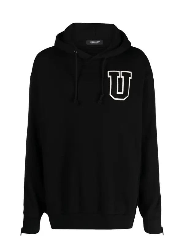 UNDERCOVERISM Logo-patch Cotton Hoodie - Black