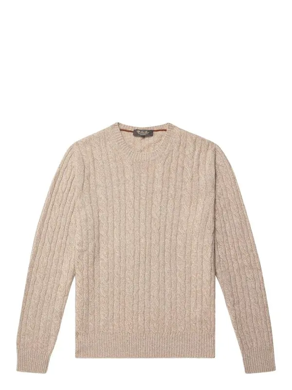Loro Piana Slim-fit Cable-knit Cashmere Sweater - Neutrals