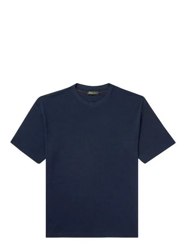 Loro Piana Philion Cashmere And Silk-blend Jersey T-shirt - Blue