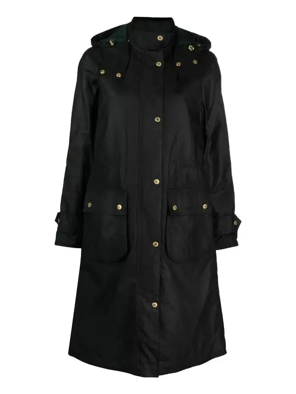 Barbour Mid-length Polished Raincoat - Black