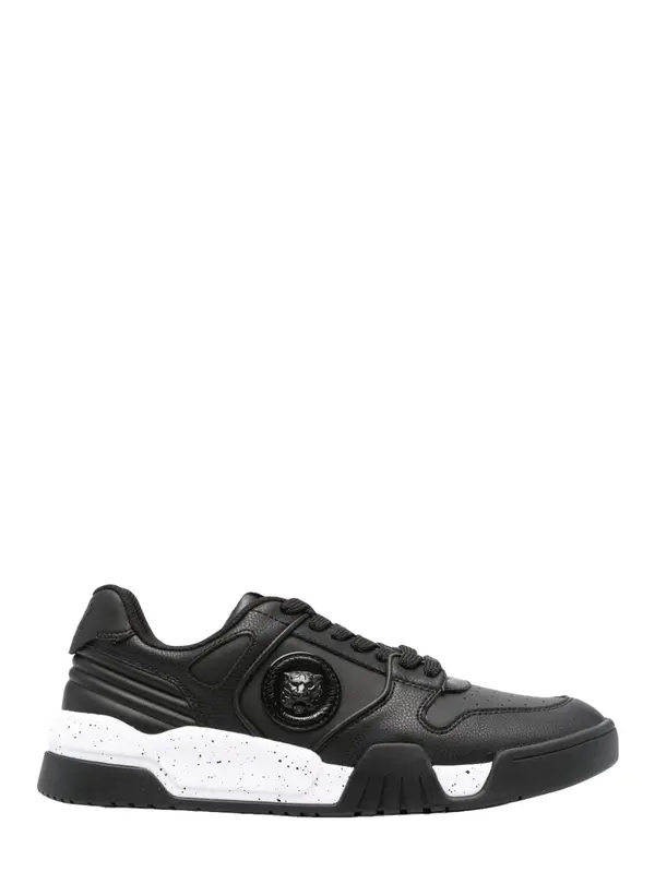 Just Cavalli Logo-patch Leather Sneakers - Black