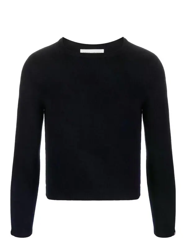 EXTREME CASHMERE X Fine-knit Cropped Jumper - Blue