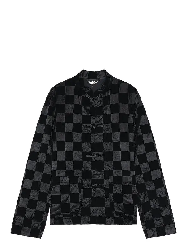 Comme Des Garçons Checkered Flock Jacket - Black & Black