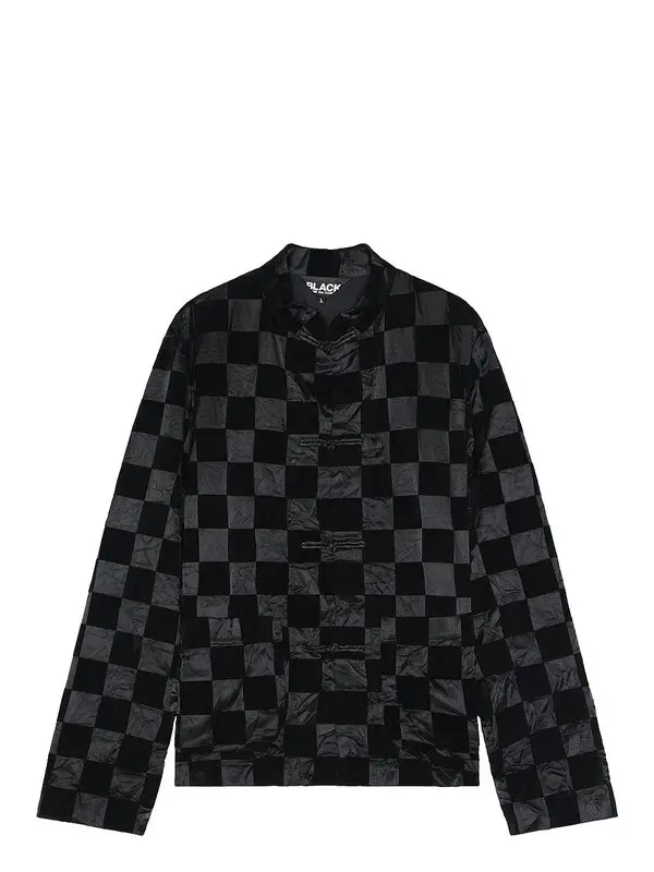 Comme Des Garçons Checkered Flock Jacket - Black & Black