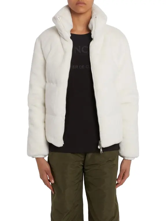 Moncler Pluvier Fleece Puffer Jacket - White