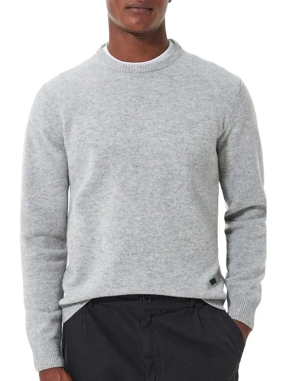 Barbour Essential Patch Wool Crewneck Sweater - Light Grey Marl
