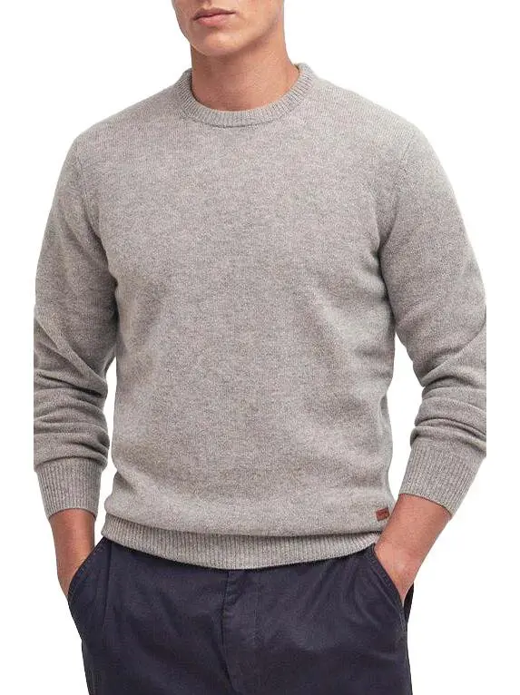 Barbour Essential Patch Wool Crewneck Sweater - Stone