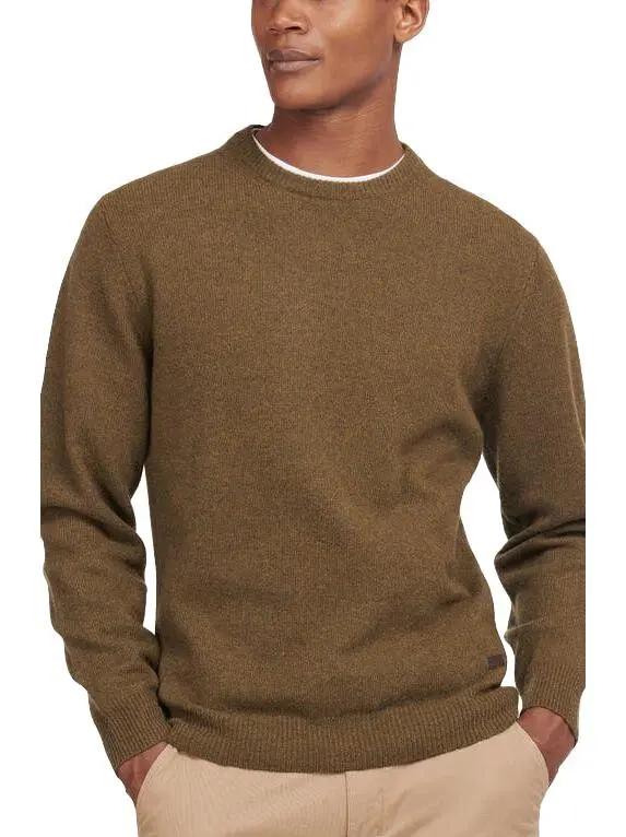 Barbour Essential Patch Wool Crewneck Sweater - Willow Green