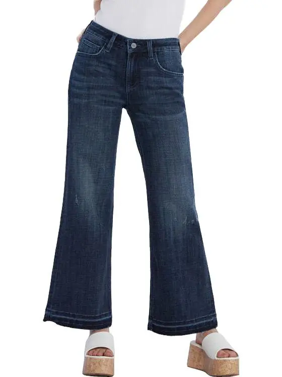 HINT OF BLU Ruby Flare Leg Jeans - Deep Blue
