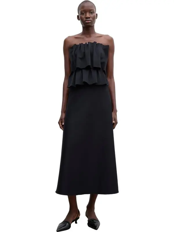 HOUSE OF DAGMAR Sculpted Midi Dress - Black