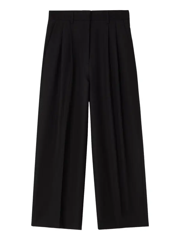 HOUSE OF DAGMAR Wide Suit Trousers Cropped - Black