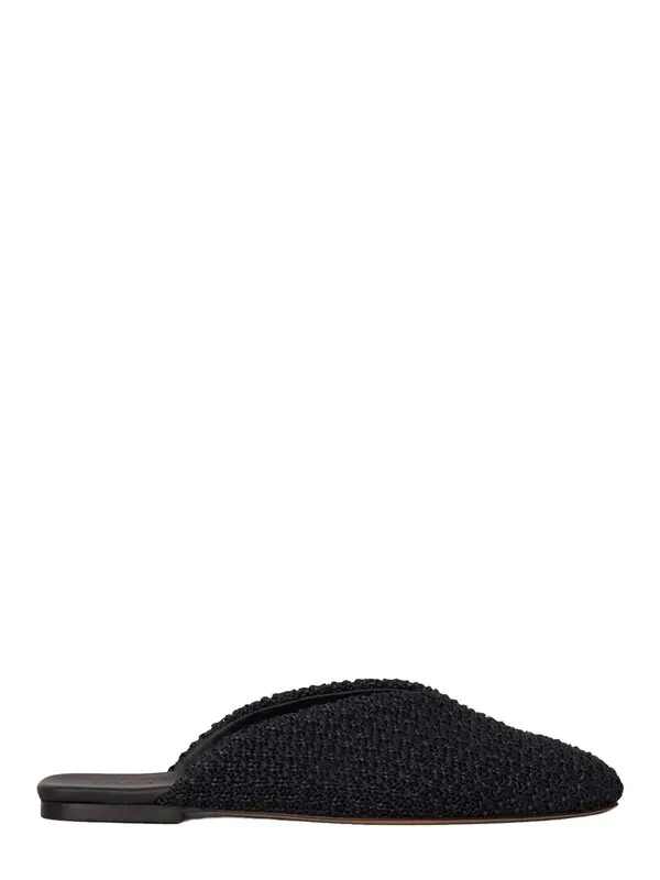 HOUSE OF DAGMAR Raffia Slip-ins - Black