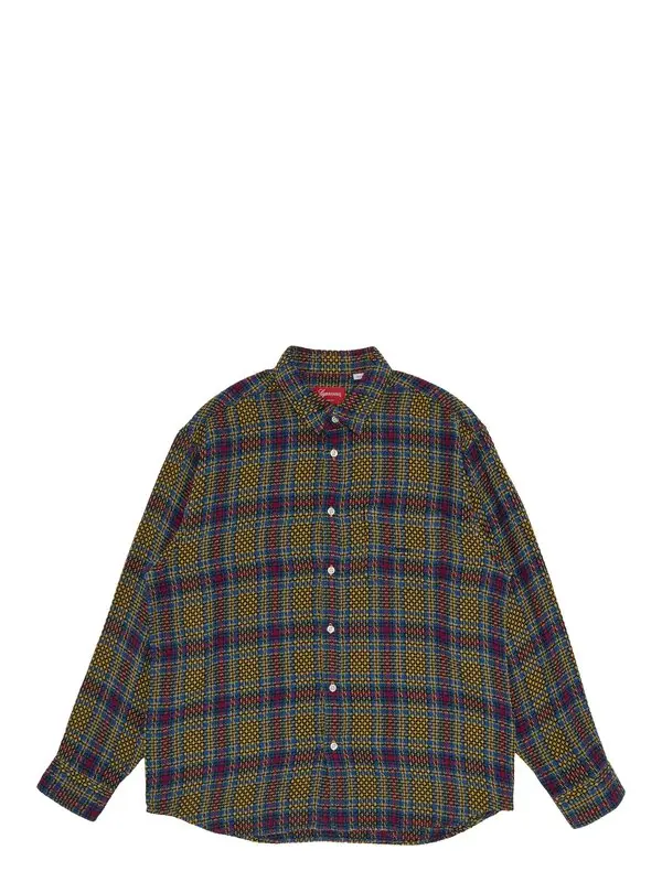 Supreme Basket Weave Plaid Shirt - Yellow
