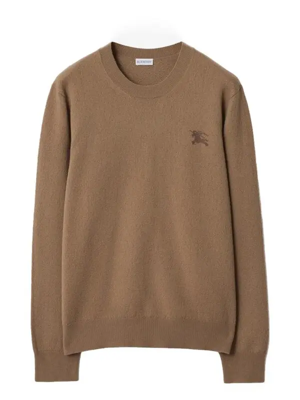 Burberry Wool Sweater With Equestrian Design - Camel