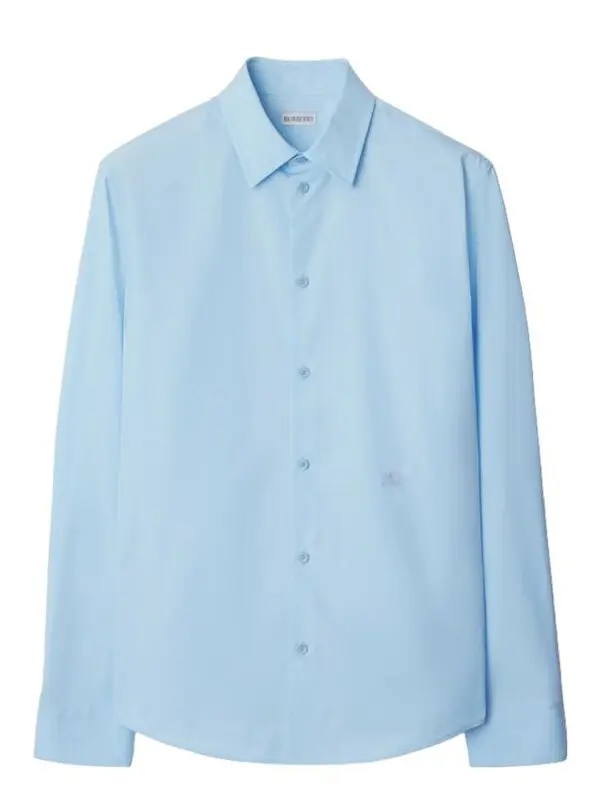 Burberry Slim Fit Cotton Poplin Formal Shirt - Neptune Blue
