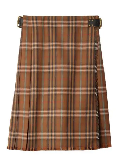 Burberry Check Wool Kilt - Ginger Orange